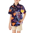 Cool Neon Print Boys Short Sleeve Button Down Shirt Casual Summer Top ...