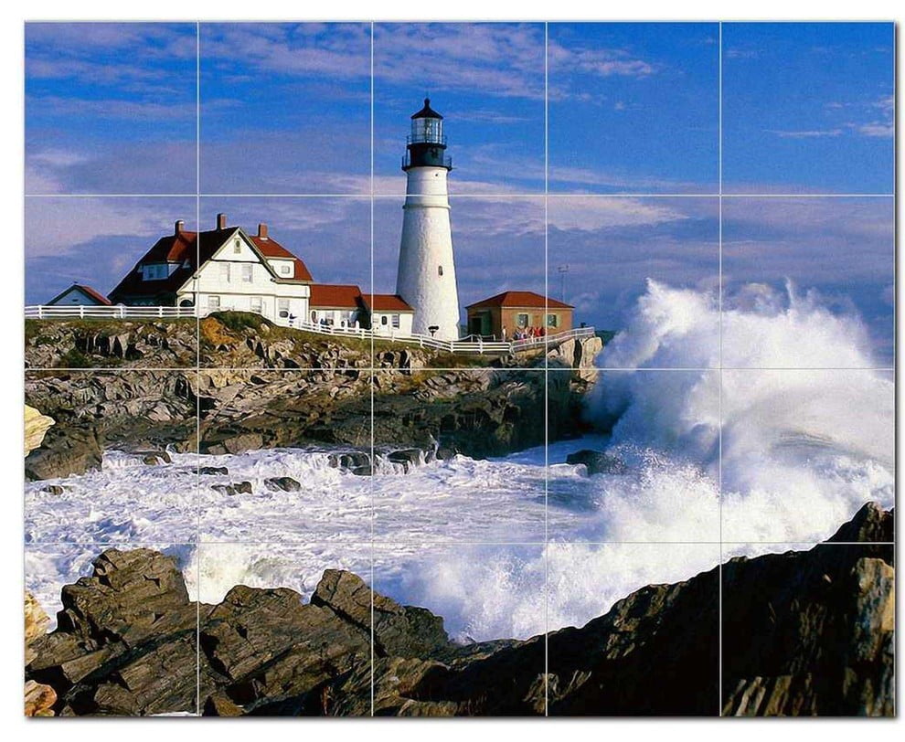 Lighthouse Picture Ceramic Tile Mural Kitchen Backsplash Bathroom ...