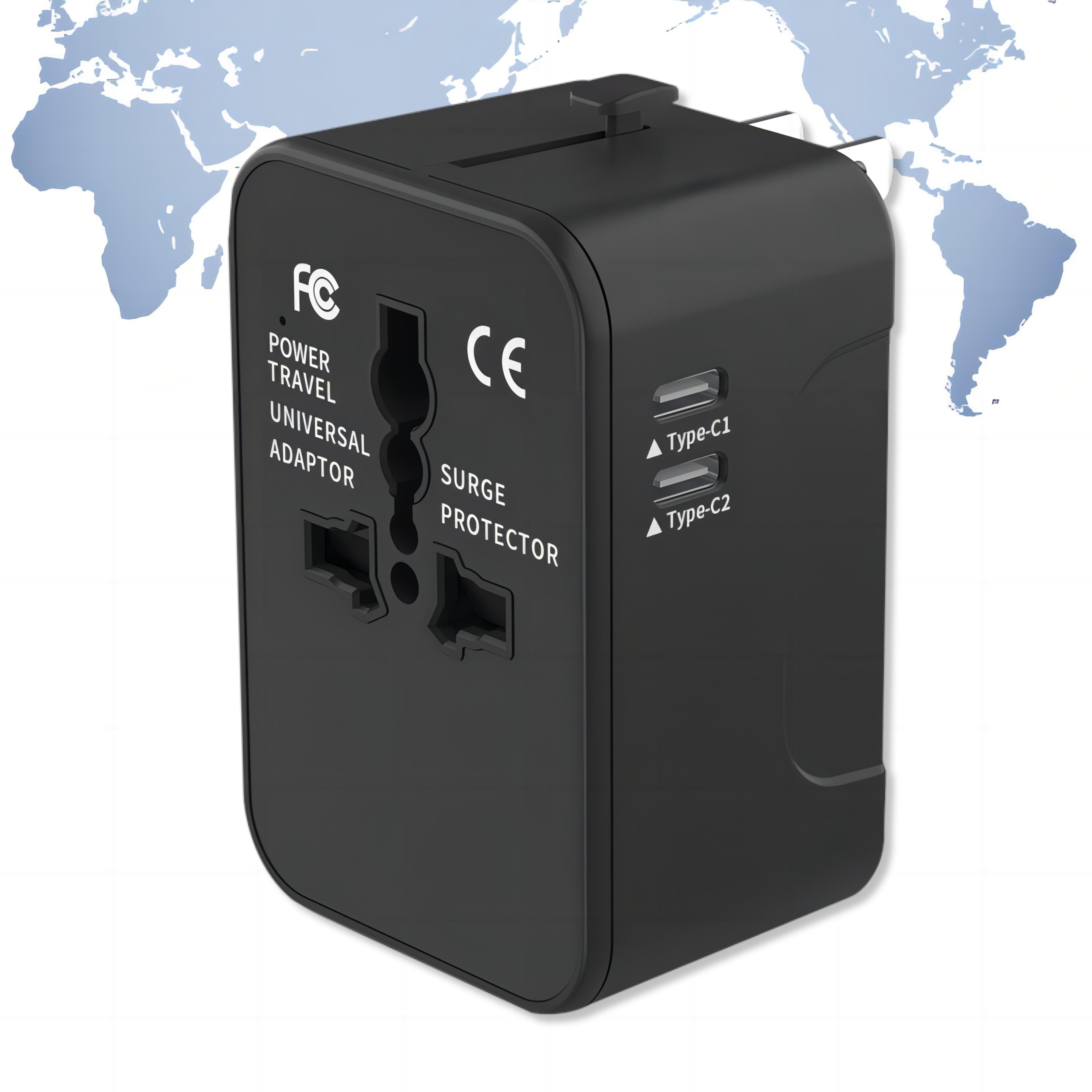Universal Travel Adapter, International Conversion Plug Adapter with 2 ...