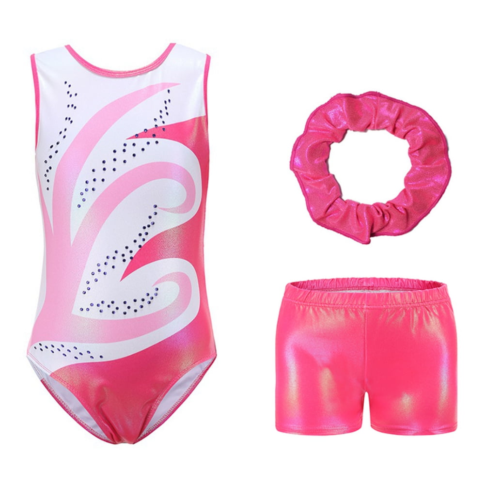 Gymnastics Leotards For Girls One Piece Sparkle Colorful Rainbow