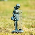 Topadorn Garden Decor Lady Girl Rain Gauge Stake with Plastic Udometer ...
