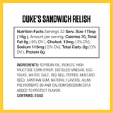 Duke's Groceries Food - 16 fl oz Sandwich Relish, Tasty Topping for ...