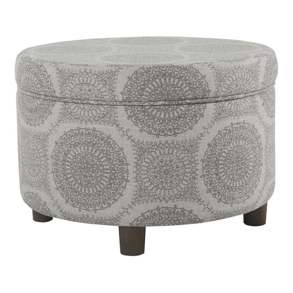 Click here for Homepop Round Transitional Wood And Fabric Storage... prices