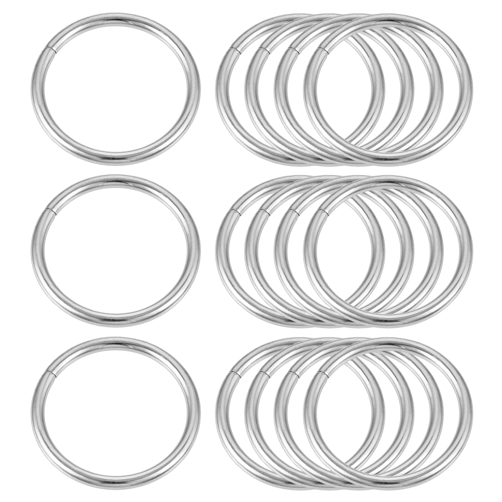 Metal O Rings, 15 Pack 20mm(0.79") ID 2mm Thickness Multi-Purpose Non ...
