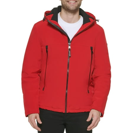 Calvin Klein Men's Sherpa Lined Hooded Soft Shell Jacket, True Red ...