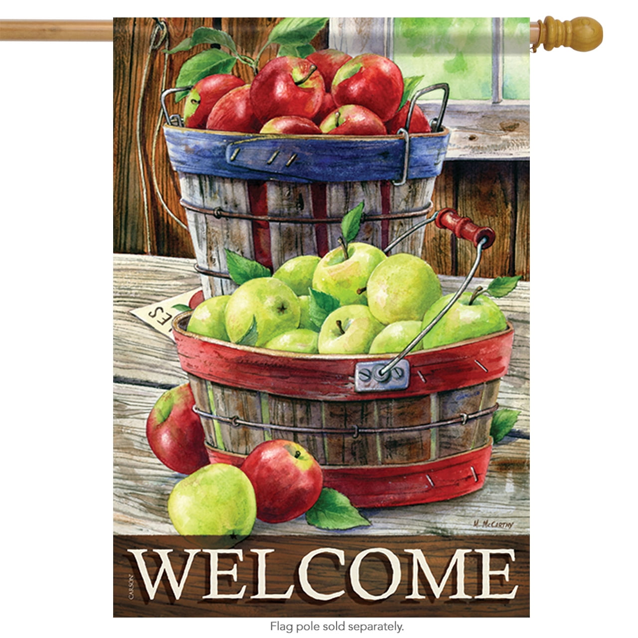 Apple Harvest Welcome Summer House Flag Baskets Pears Double Sided 28 ...