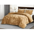Chezmoi Collection Lux 3-Piece Caramel Gold Velvet Comforter Set Queen ...