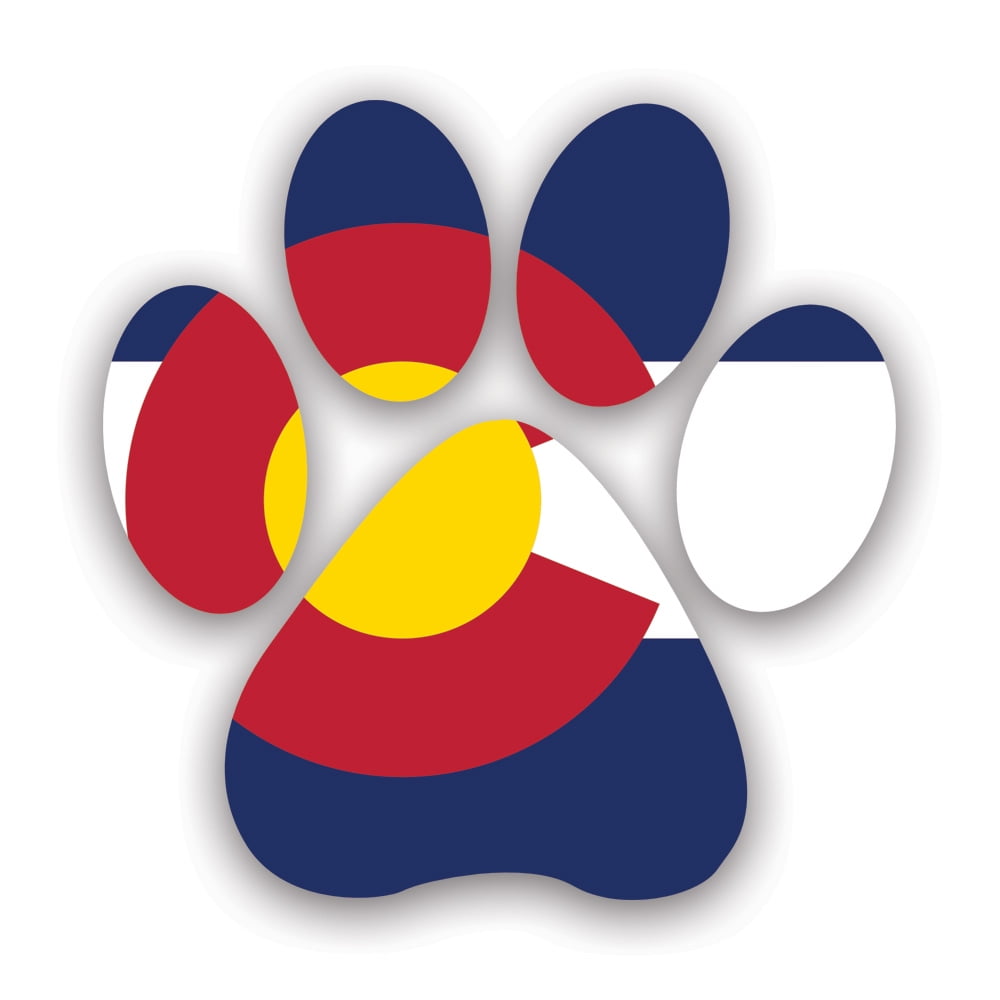 Colorado State Paw Print Shaped Sticker Decal - Self Adhesive Vinyl ...