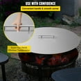SKYSHALO Round Fire Ring Lid Cover 20" Fire Pit Lid 1.5mm Thick 430 ...