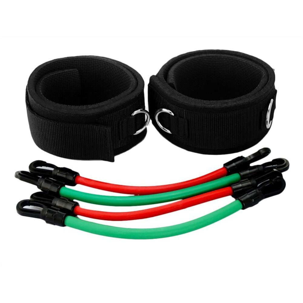 Latex Resistance Bands with Tube Ankle Straps - Leg and Abdomen Workout ...