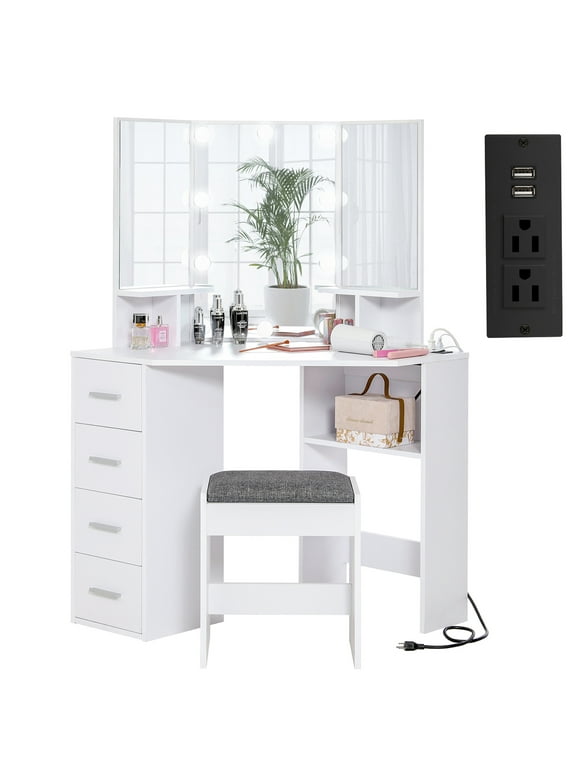 White Vanities in Bedroom Vanities - Walmart.com