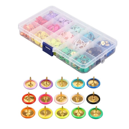Decorative Push Pins, Colorful Thumb Tacks With Clear Box For Notice ...