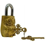 Solid Brass Owl Padlock with 2 Keys, Beautiful Fully Functional Lock ...