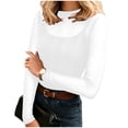 COMVALUE Womens Lace Long Sleeve Boat Neck Tops Sheer Blouse Sexy See ...