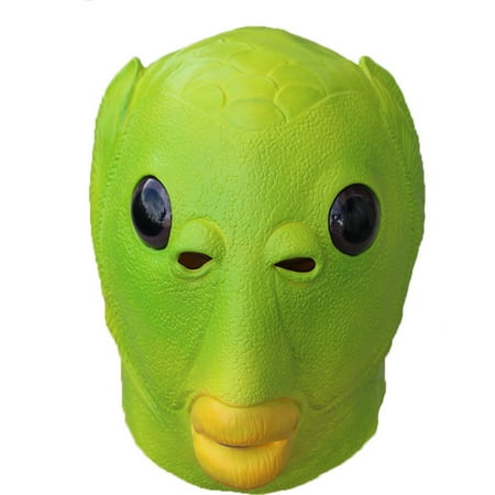 Murlocs Headgear, Green Fish Head Cover Headgear, Funny Latex Mask ...