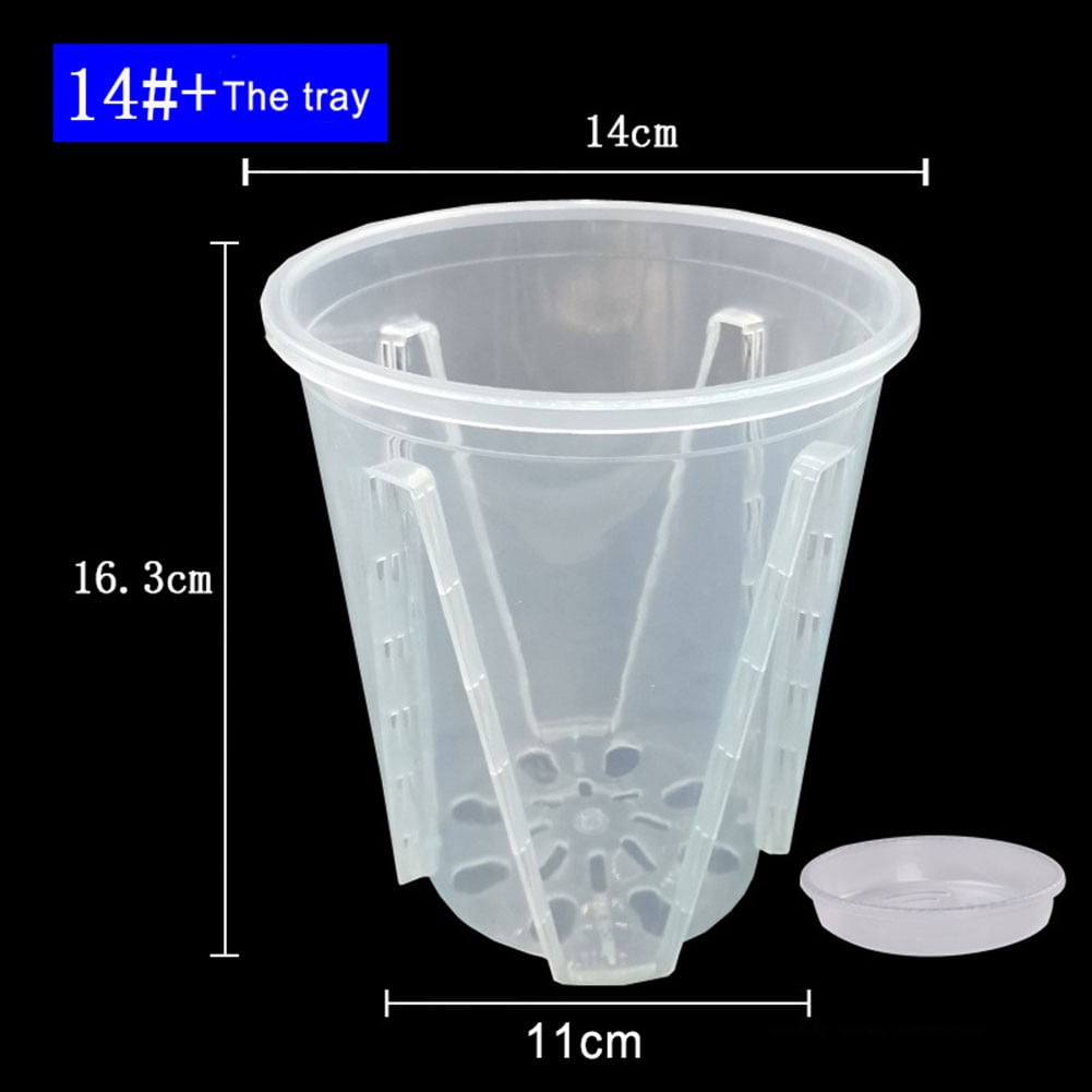 Clear Plastic Orchid Pots Transparent Flower Pot With Trays Succulents ...