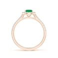 2wist Designs 18K Rose Gold Plated Halo Ring Oval Emerald Green Zircon ...