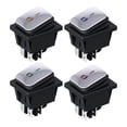 Black Rectangular IP65 Waterproof Rockers Switches 16A With Builts In ...