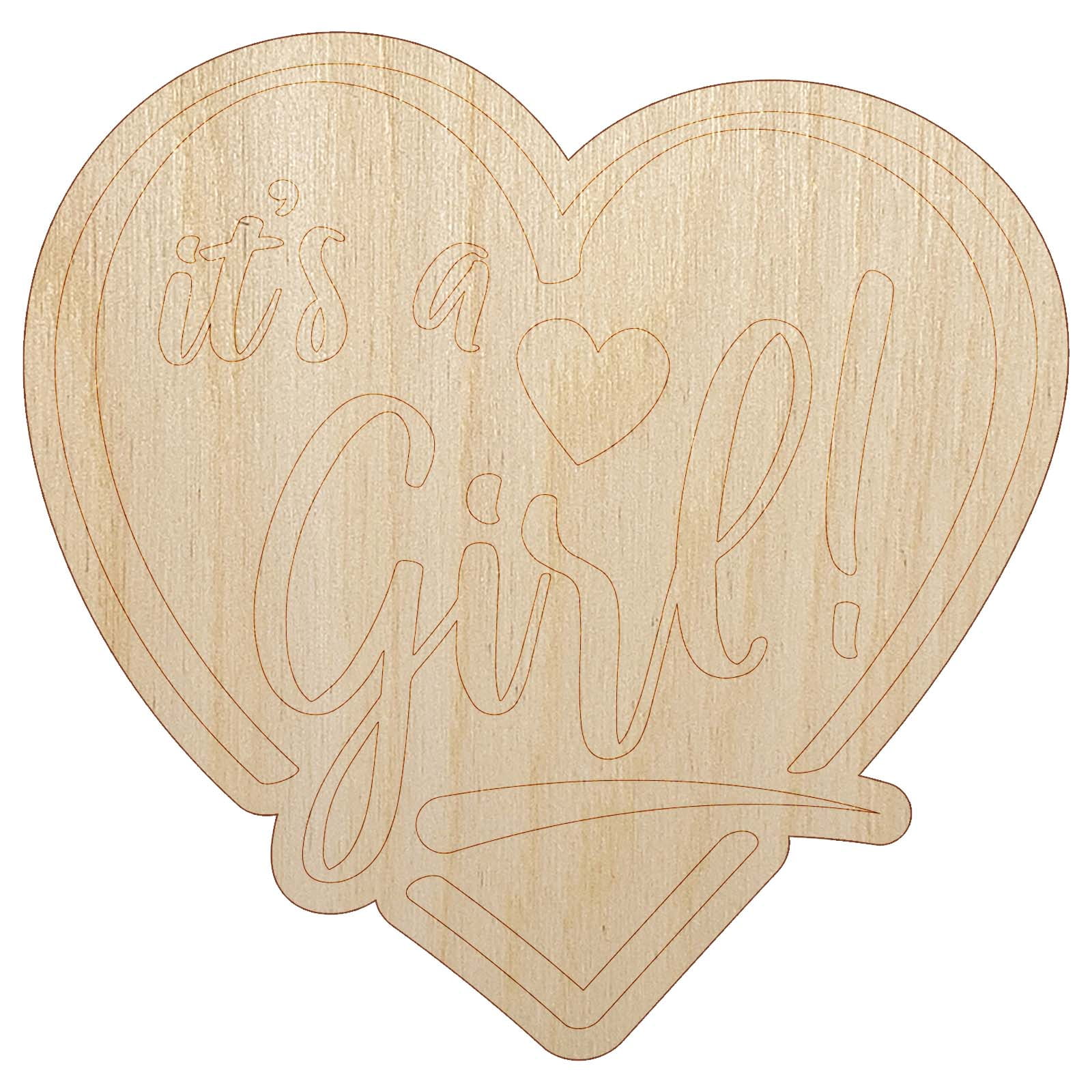 It's a Girl Baby Shower Wood Shape Unfinished Piece Cutout Craft DIY ...