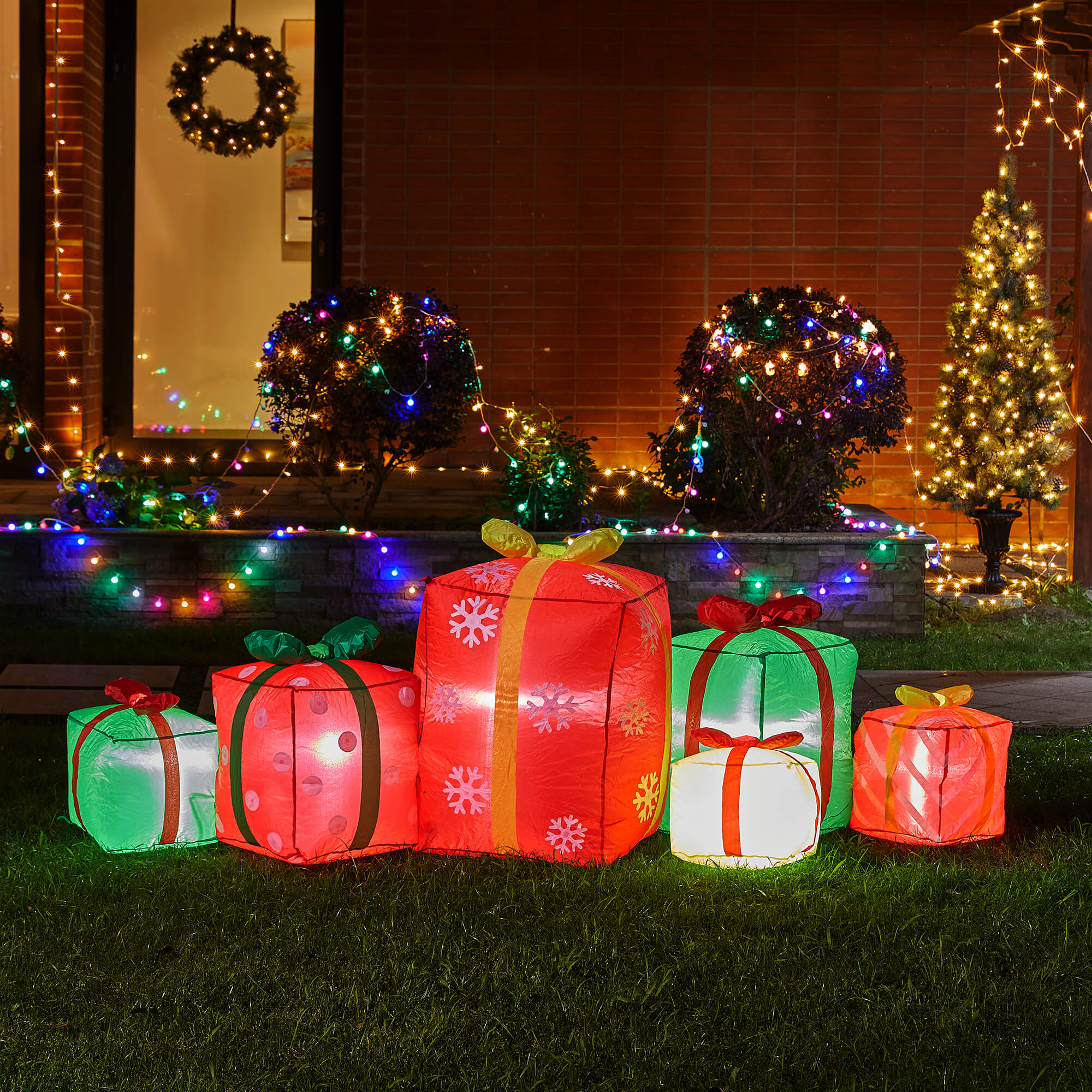 Glitzhome 8FT Lighted Inflatable Gift Boxes Decor - Walmart.com