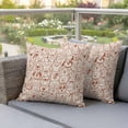 Cartoon Cat Outdoor Pillow Covers Set of 2 Cute Dog Vintage Brown Line ...