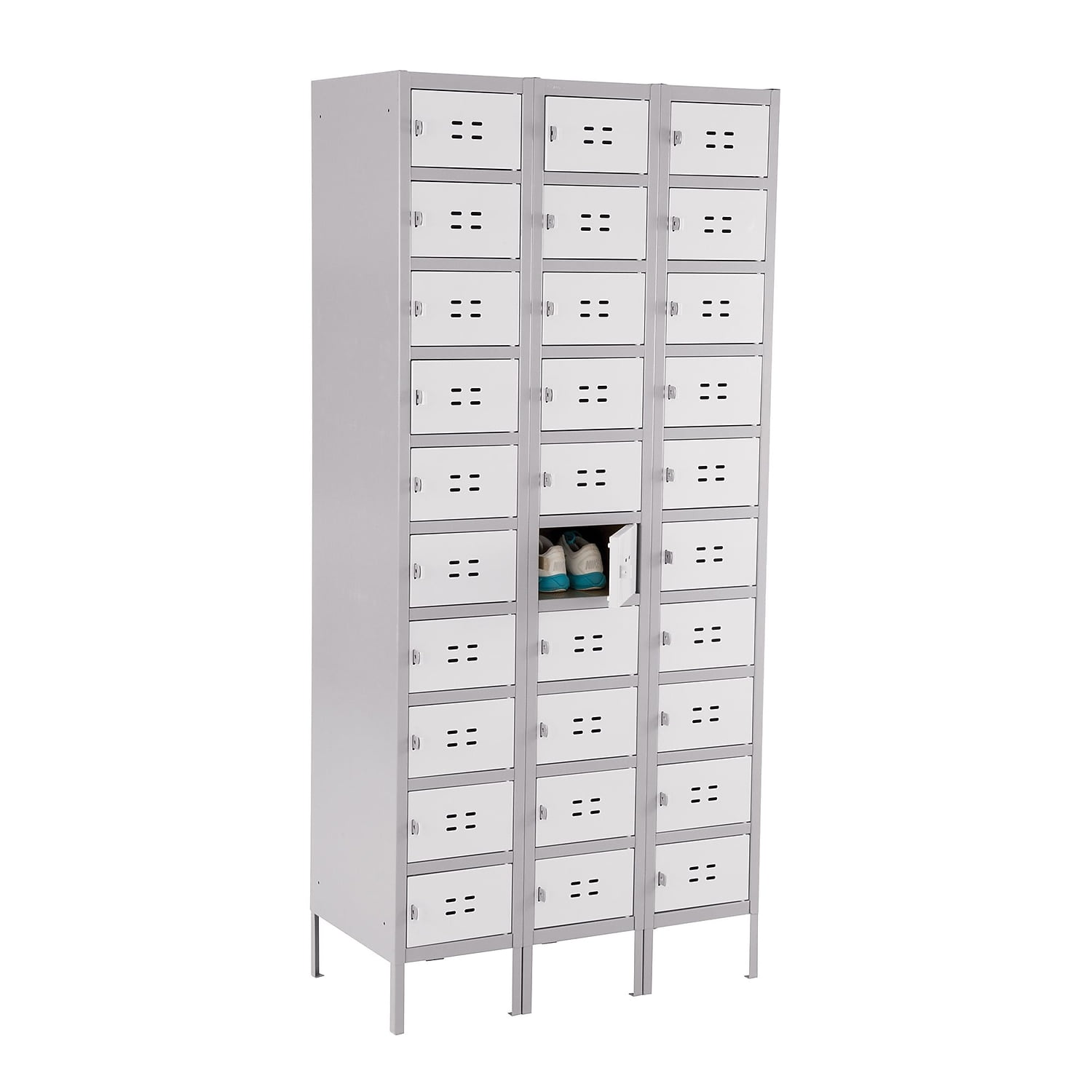 Safco 78 Bank of 3 Ten-Tier Lockers Gray 5529GR - Walmart.com