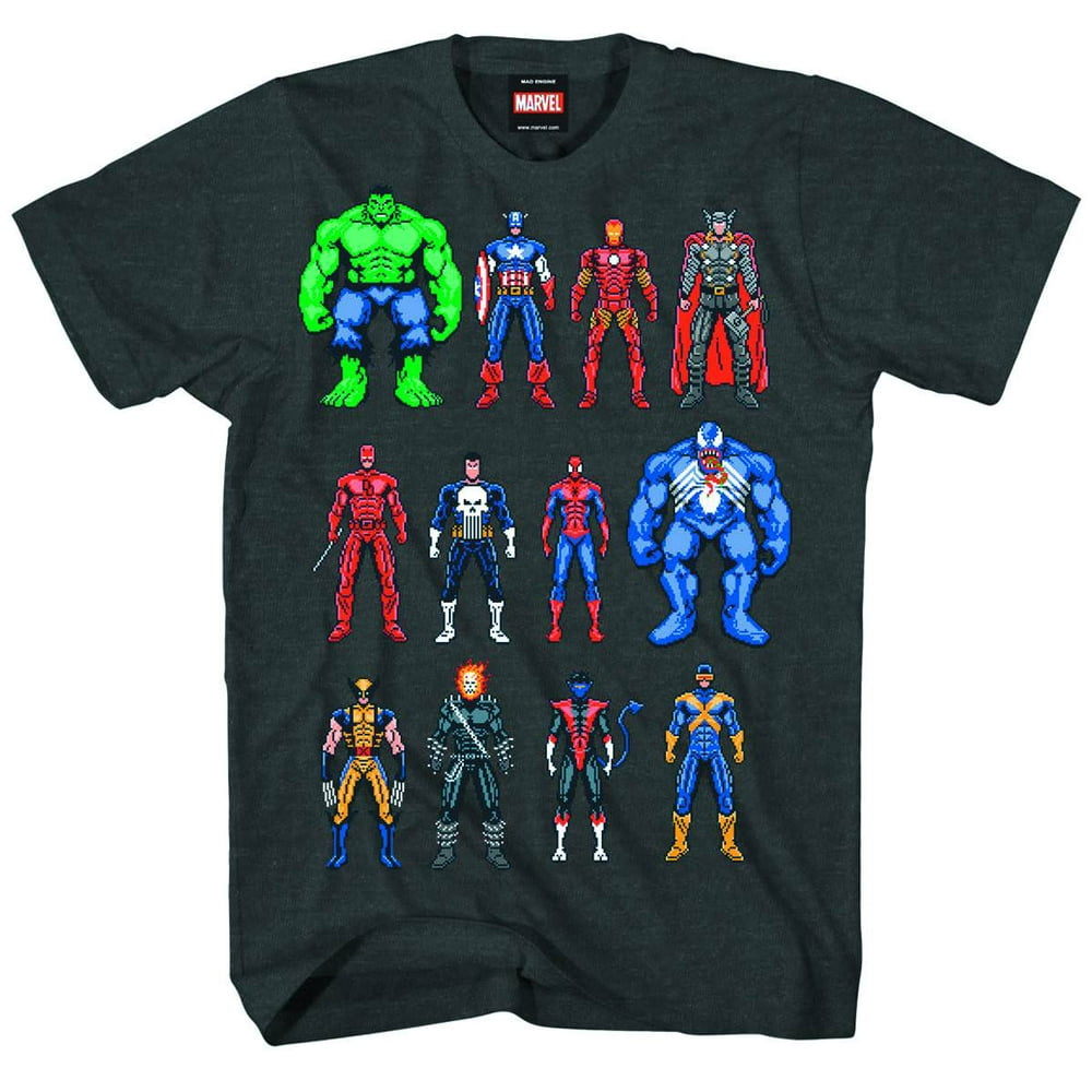 Mad Engine - Marvel Heroes Twelve Up Mens Charcoal T-Shirt | S ...
