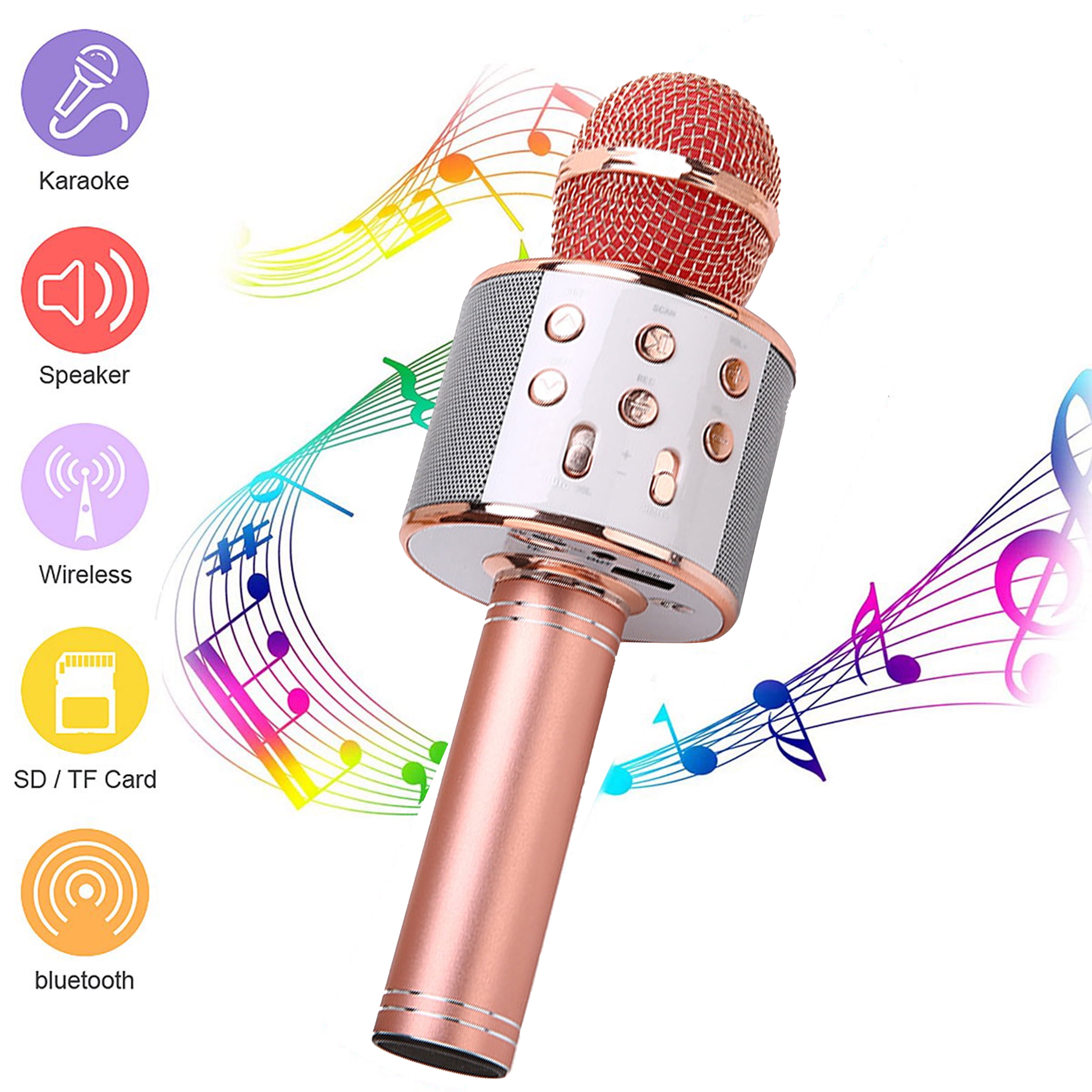 SZROBOY Wireless Microphones for Kids Mobile Phone Karaoke Bluetooth ...