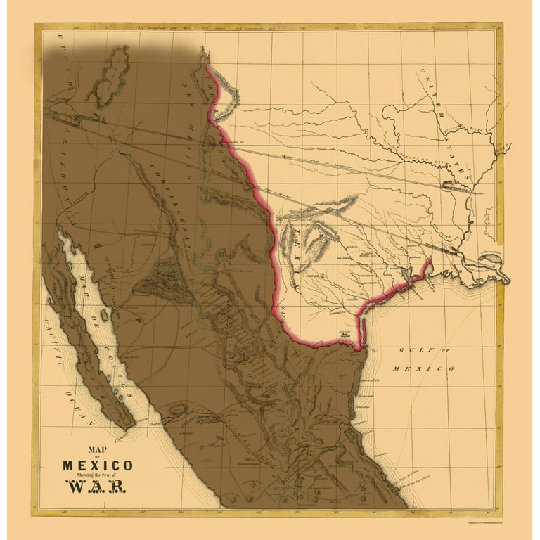 Pre Mexican American War Map