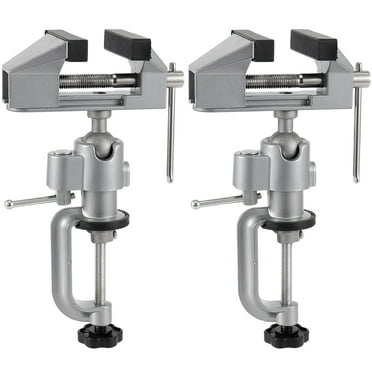 LYUMO 3" Table Vise Clamp 360 Degree Rotating Bench Vise Aluminum Vise ...