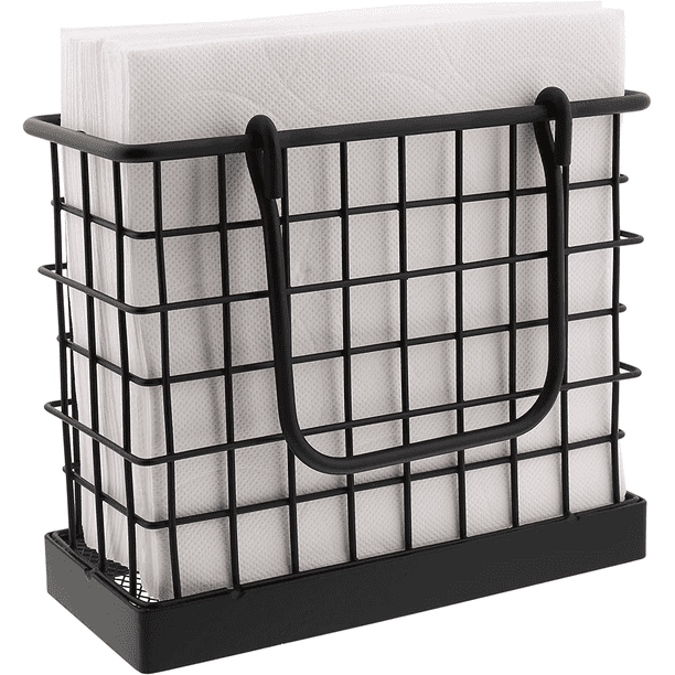 Black Metal Standing Napkin Holder Caddy for Lunch Napkins - Walmart.com