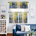 Birch Trees Path Kitchen Curtains Set for Windows, Nature Leaves Forest ...