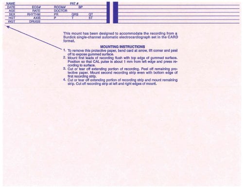 Burdick Part #7909 EKG Mount Paper 100/Bx - Walmart.com