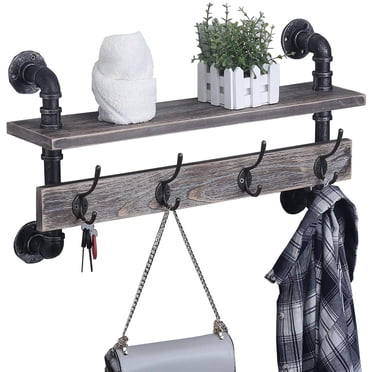 Muso Wood Coat Rack Wall Mounted Wooden Hat Rack and Coat Hanger Wall ...
