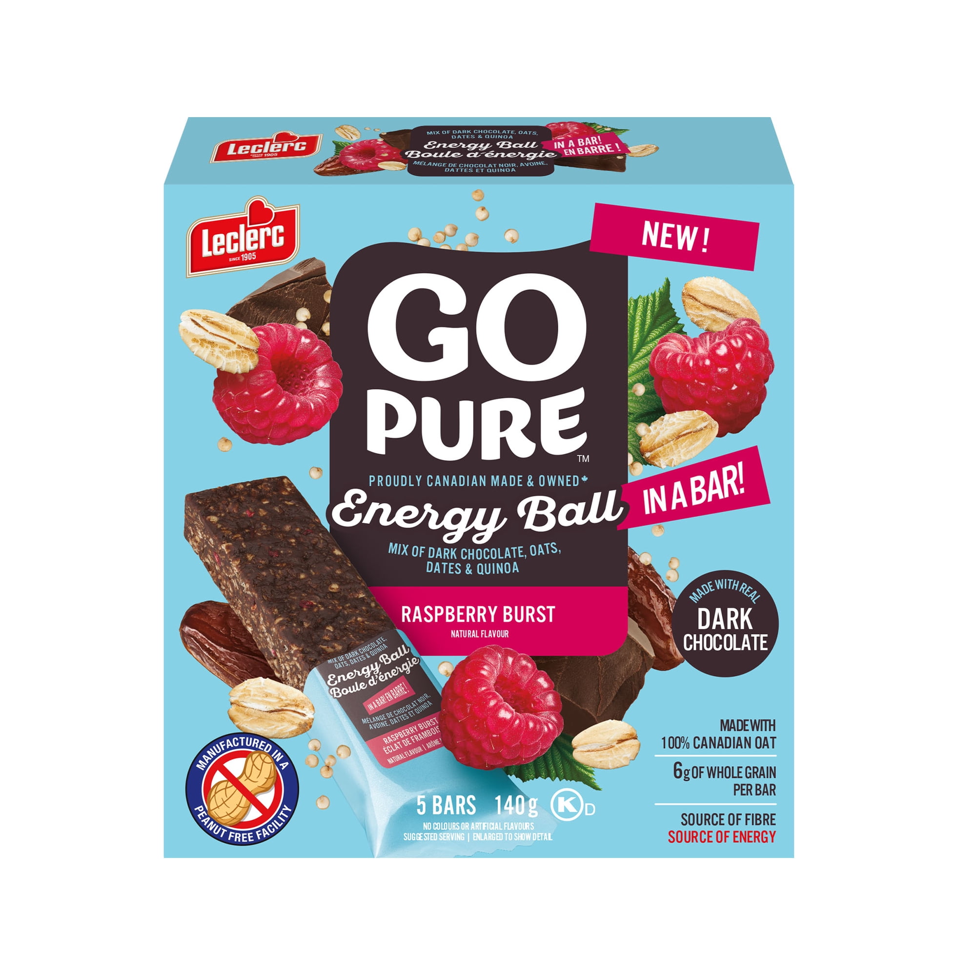 Click here for Go Pure Enery Ball In A Bar - Raspberry Burst 140g prices