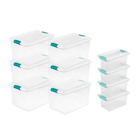 Sterilite 64 Qt Latching Storage Tote Box (6 Pack) Medium Clip Box (4 ...