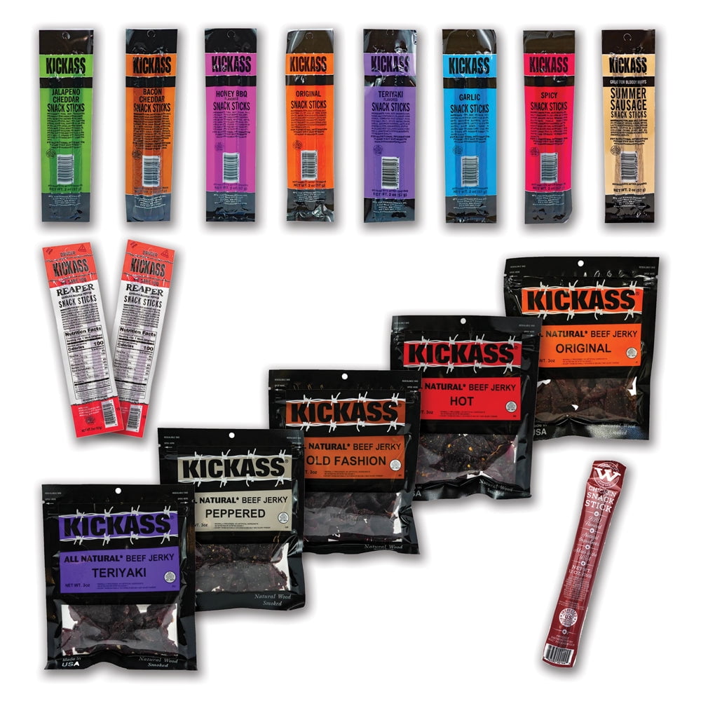The LakeHouse Kickass Beef Jerky Mega Sampler - 10 Flavors of Meat ...
