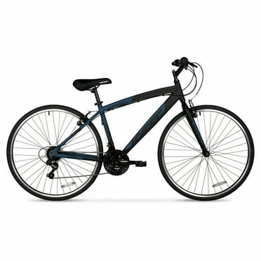 Hyper Brand Bicycle 700c Men's Spin Fit Hybrid Bike, Black and Blue ...