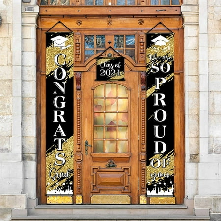 3 Pieces Graduation Banner Decorations 2022, Grad Party Porch Sign ...