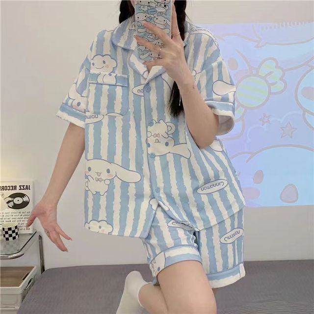 Sanrio Hello Kitty Woman Pajamas Kuromi My Melody Cinnamoroll Summer ...