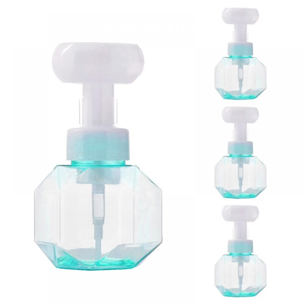 4 Pack Clear Plastic Liquid Soap Pump Bottle Dispensers for Kitchen and ...