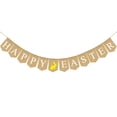 SEWACC Yellow Happy Easter Banner with Bunny Sign for Indoor and ...