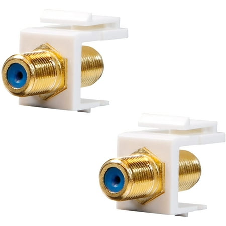 2 Pack Coax Key Jack Insert, RG6 Key Jack 3 GHz Gold-Plated F Type ...