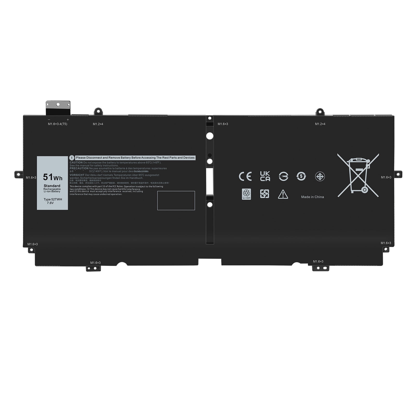 52TWH Battery For Dell XPS 13 7390 2-in-1 Series P103G001 P103G002 ...
