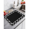 Black Dish Drying Mat 16x18 inch Geometric Morocco Printed Border ...