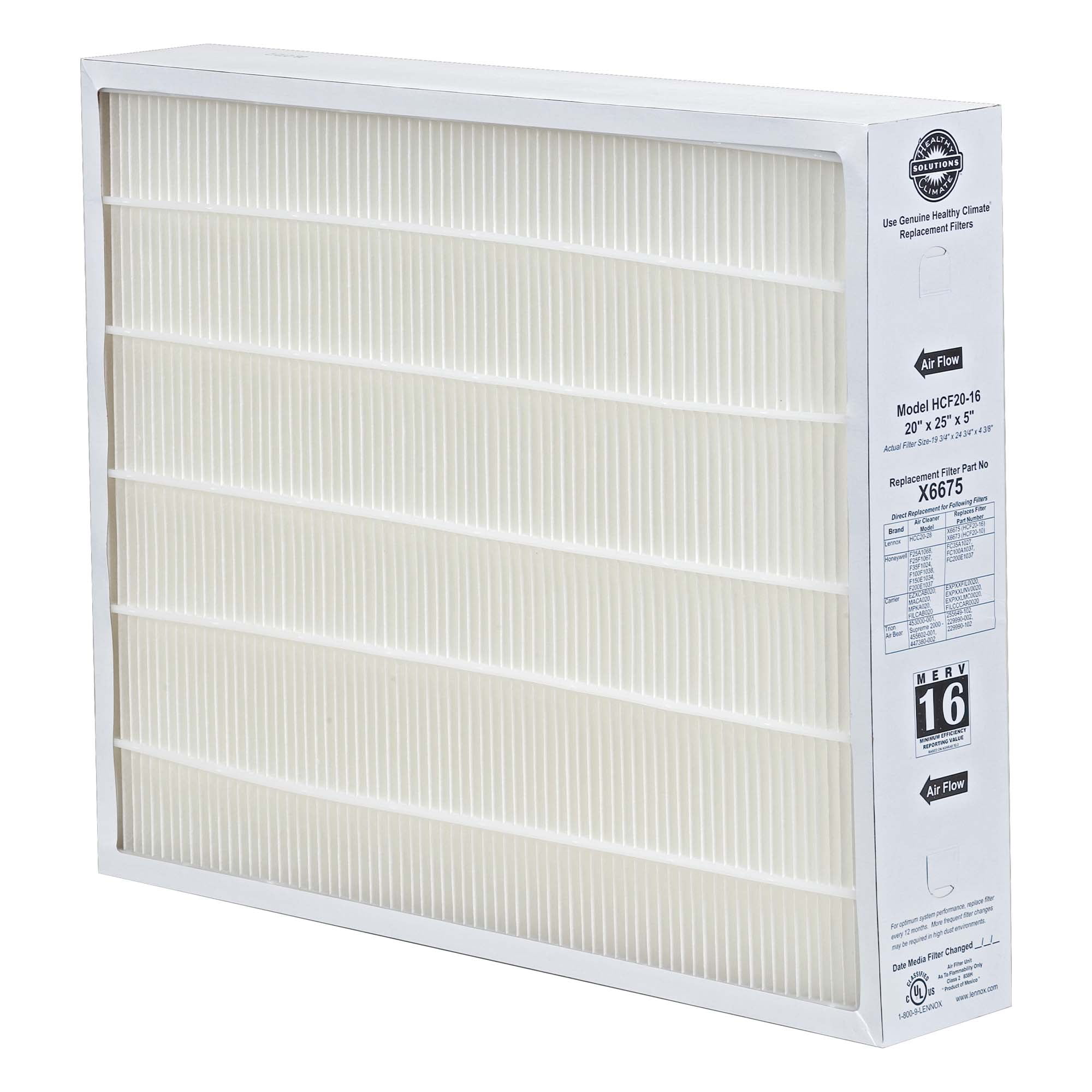 Lennox x6675 merv 16 media air cleaner store