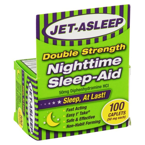 Jet-Asleep Double Strength Nighttime Sleep-Aid 100Count - Walmart.com