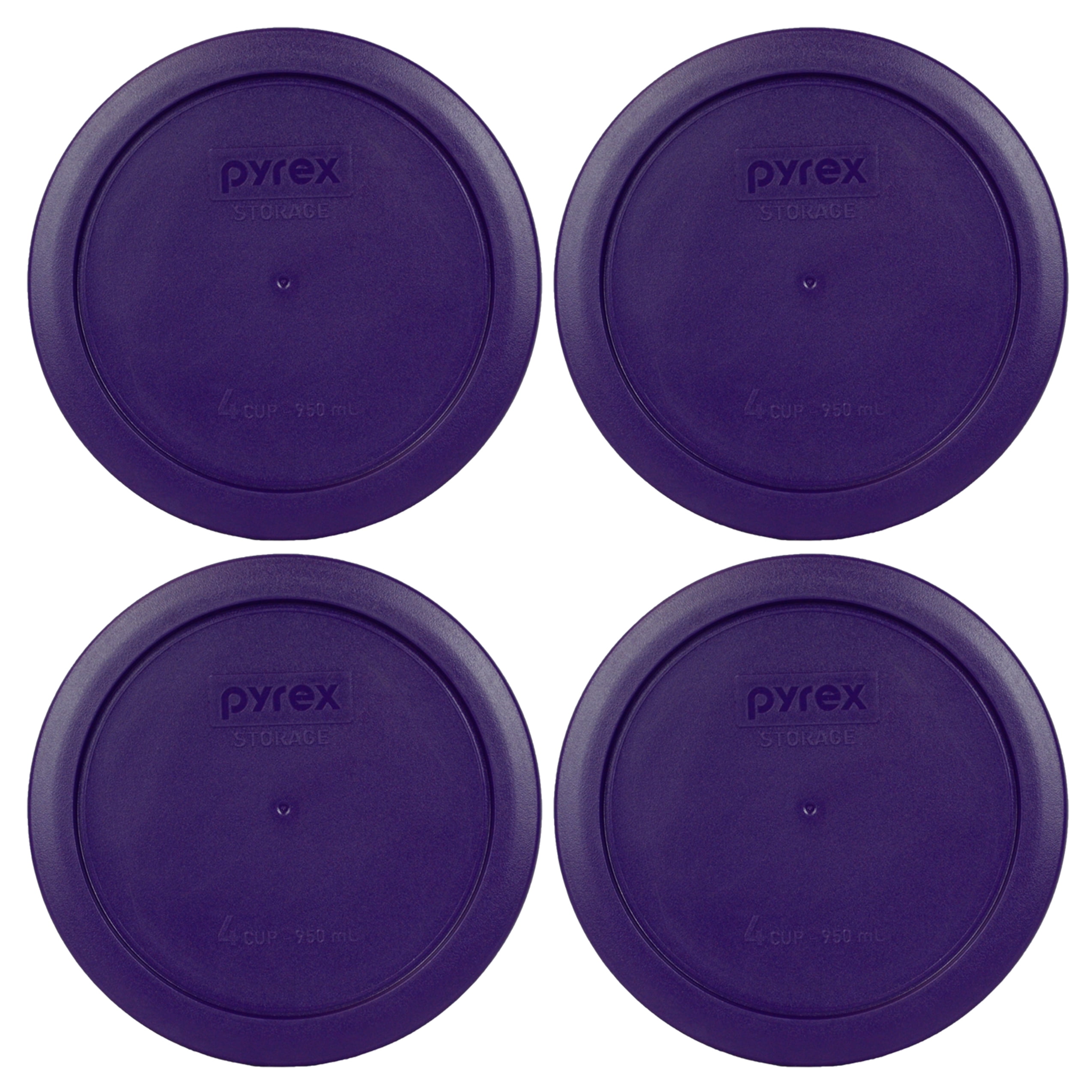 Pyrex Replacement Lid 7201-PC 4-Cup Plum Purple Plastic Cover 4-Pack ...