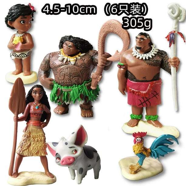 6Pcs/Set Disney Movie Moana Adventure Maui Chief Tui Gramma Tala Sina ...