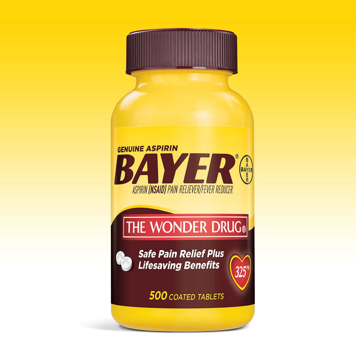 Genuine Bayer Aspirin 325 Mg 500 Coated Tablets Walmart